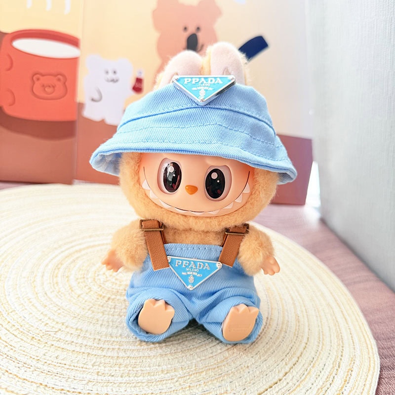 Labubu Luxury Overalls & Triangle Hat Outfit Set - Labubu Hut