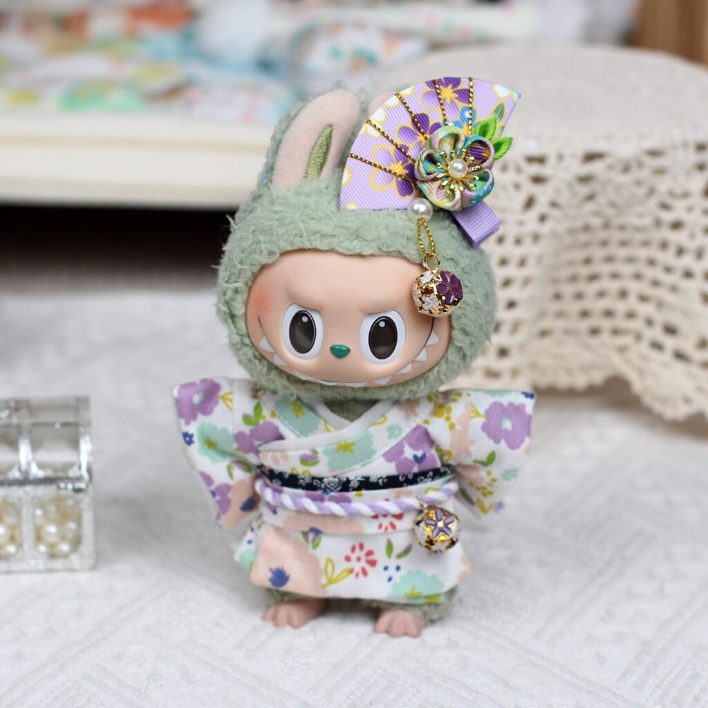 Sakura Kimono Elegance Set For Labubu - Labubu Hut