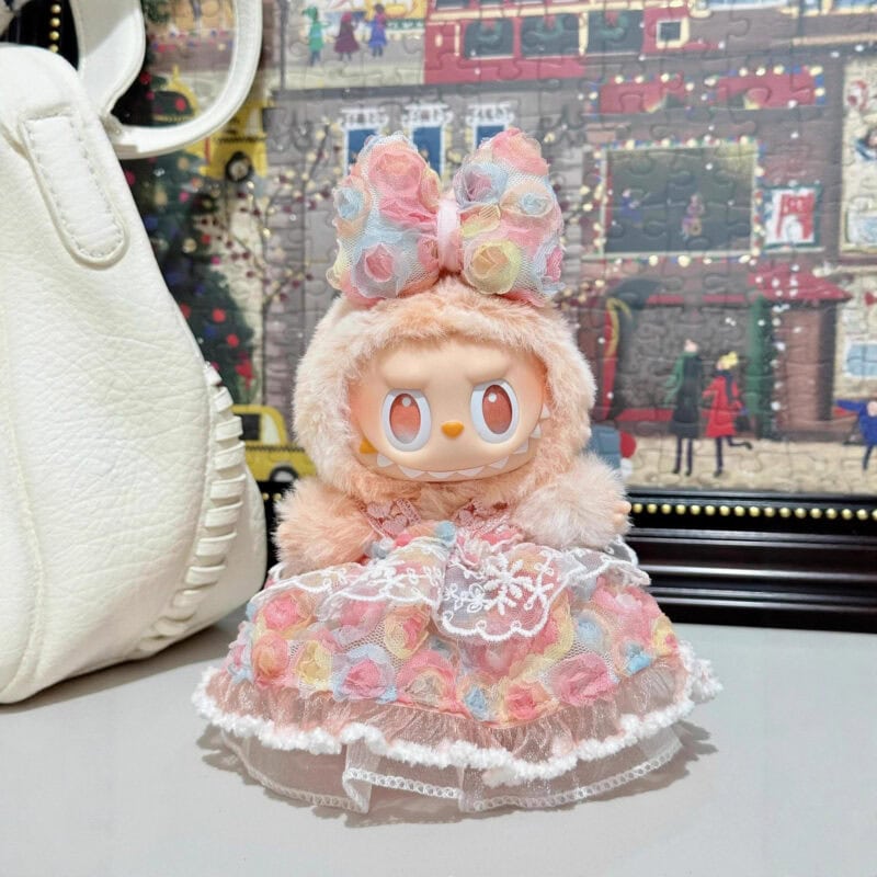 Floral Lace Elegance Dress Set For Labubu - Labubu Hut